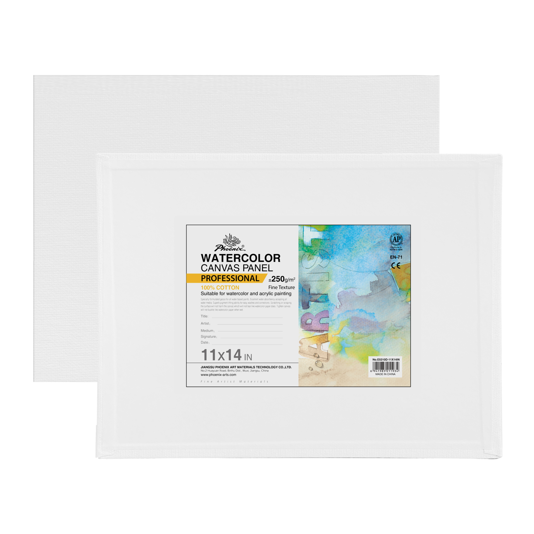 Phoenix Professional 3mm Watercolor Canvas Panel - Phoenix Art Materials